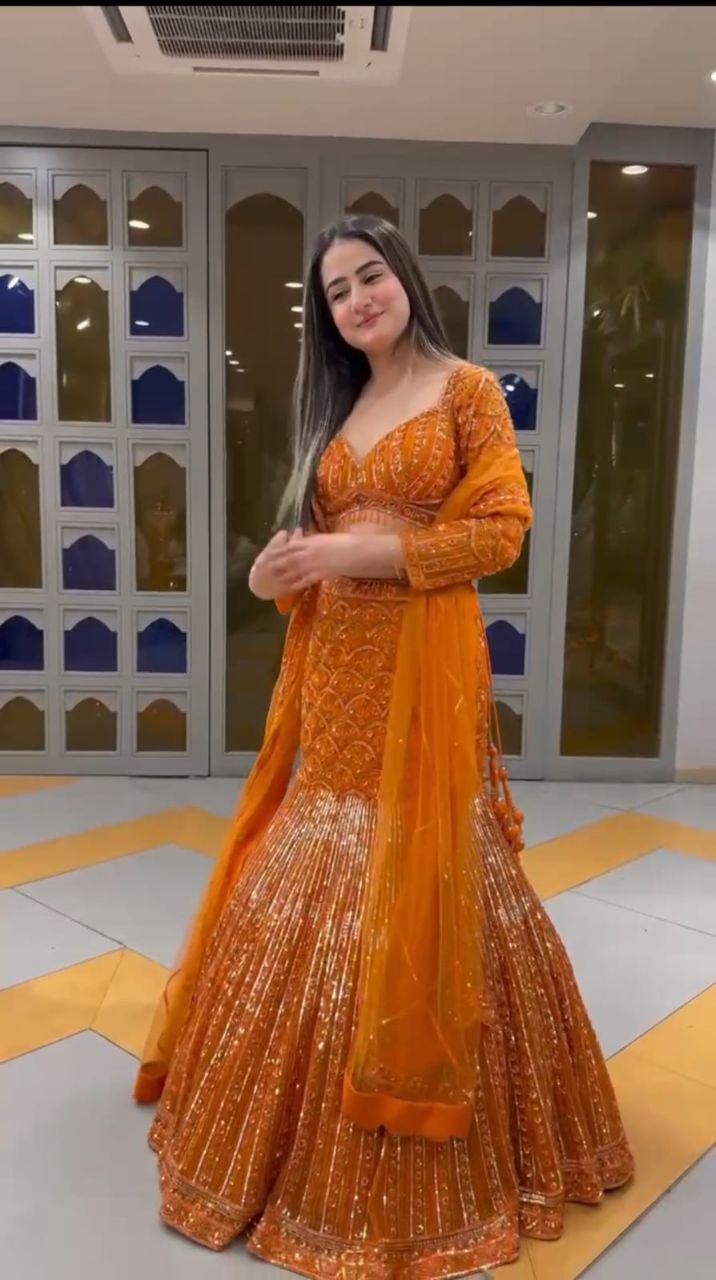 Faux georgette lehenga choli set