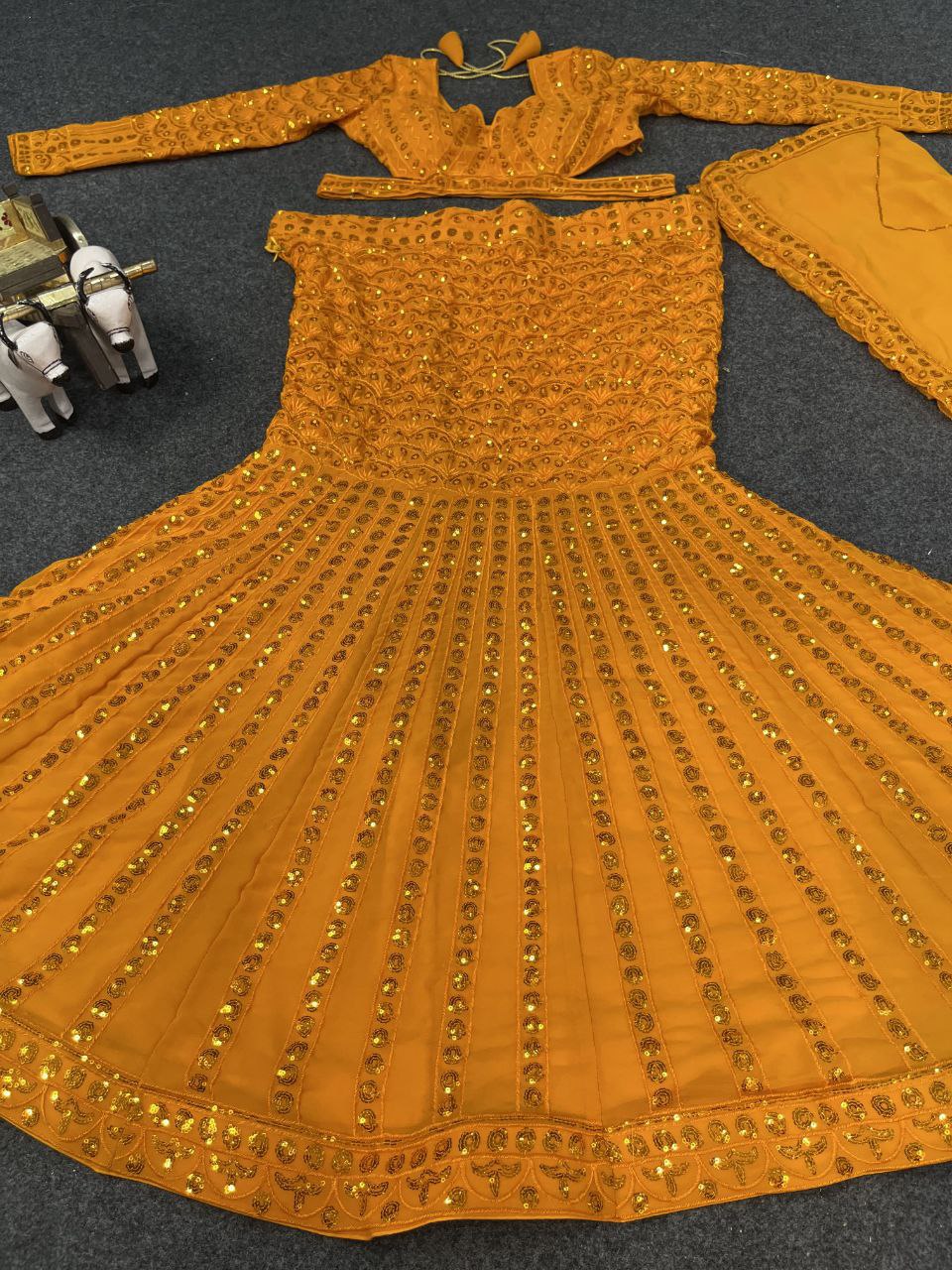 Faux georgette lehenga choli set